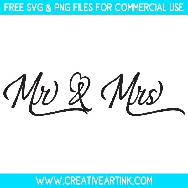 Mr And Mrs #1 SVG – Free SVG Files | Creativeartink.com