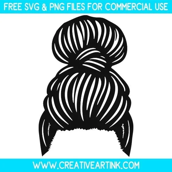 Messy Bun SVG – Free SVG Files | Creativeartink.com