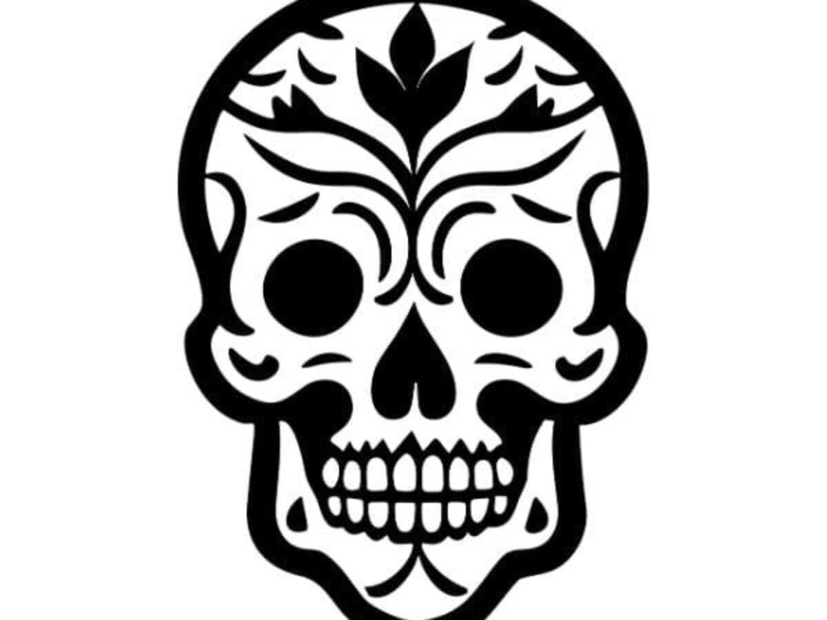 Sugar Skull Clip Art Black And White