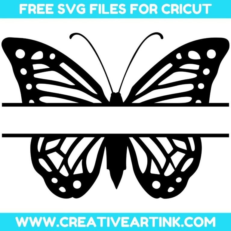 Butterfly Split Text Frame SVG - Free SVG | Creativeartink
